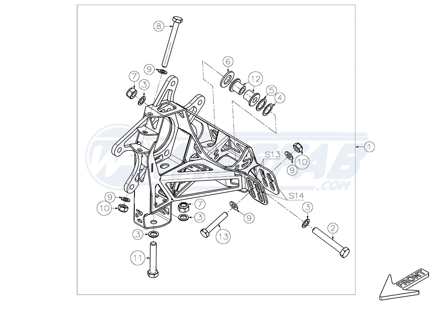 S13 renewed rear suspension kit by Wisefab with EAL